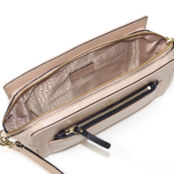 kate spade | Bags | Kate Spade Beige Black Leather Crossbody Bag Purse ...